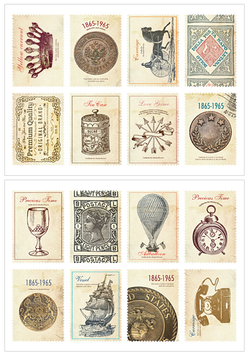 Stickers set "Antique" / Stamps / Stickers / Accessories / Postallove ...